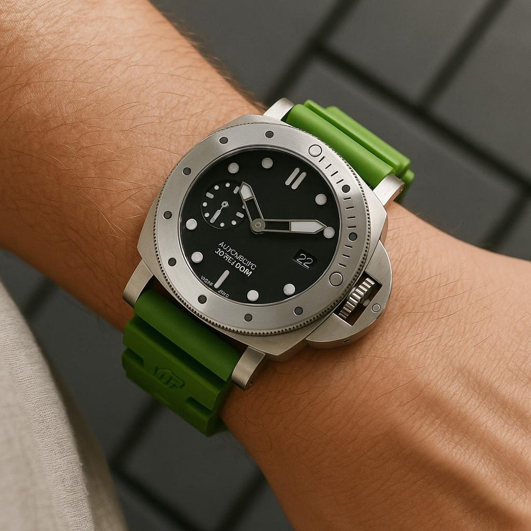 47mm Automatic Dive Watch – Green Strap, Sapphire Crystal, 300M ...