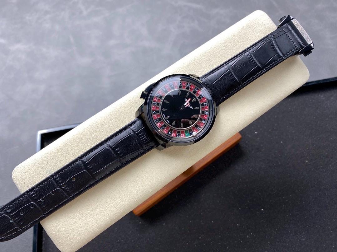 Automatic Roulette Dial Watch: Sapphire Crystal, Leather Strap - Etsy