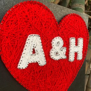 Customized Heart Shape String Art | MADE TO ORDER | Personalized Letters String Art for Couples ...