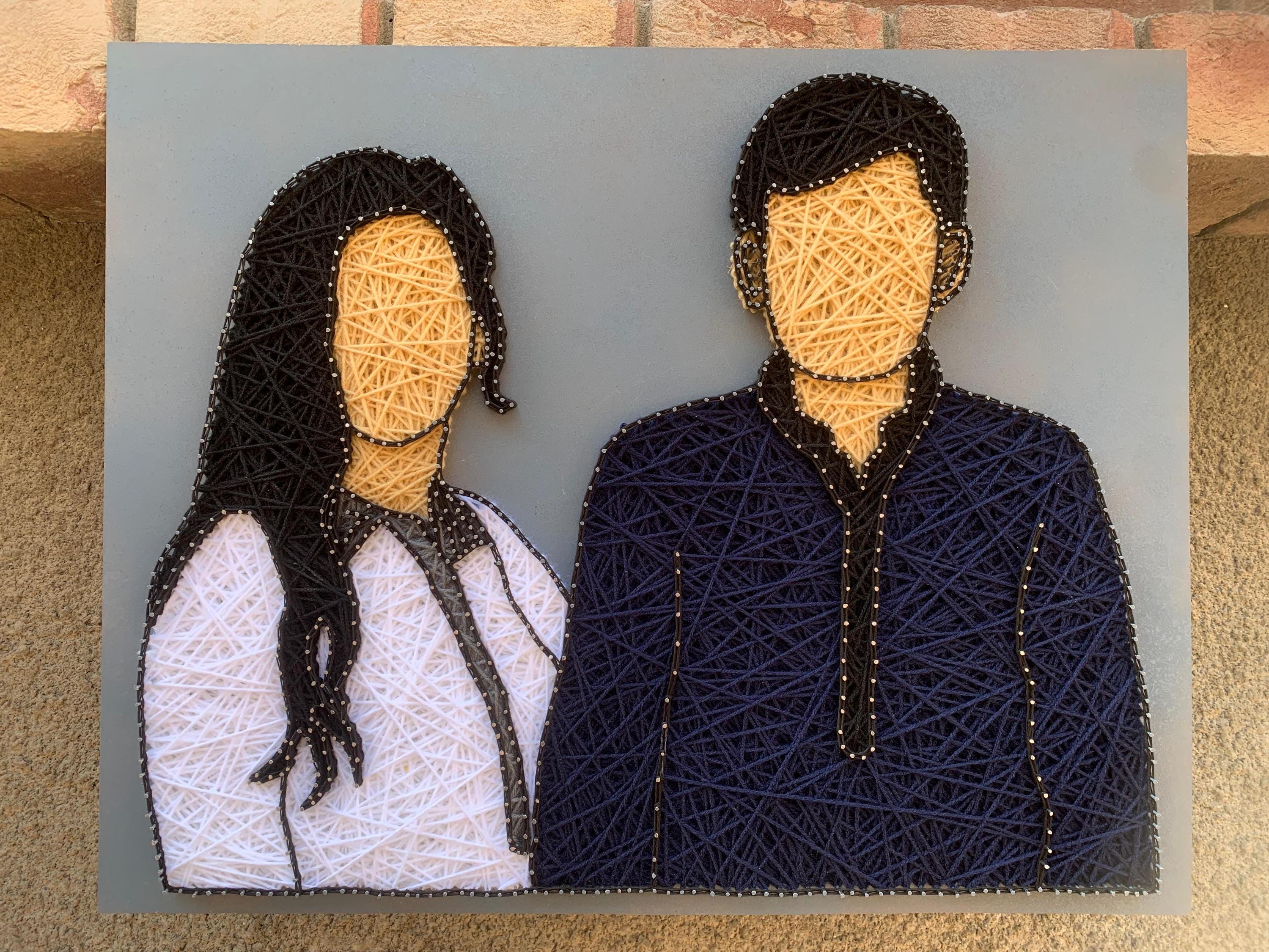 Customized Portrait Couple String Art | MADE TO ORDER | Personalized String Art Portrait ...