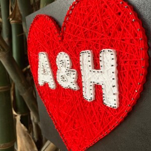 Customized Heart Shape String Art | MADE TO ORDER | Personalized Letters String Art for Couples ...