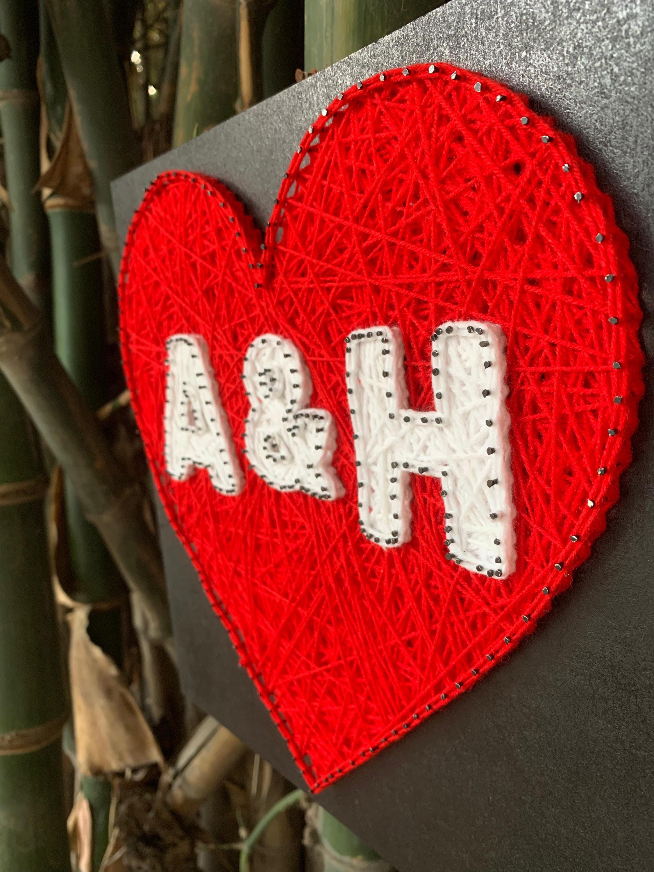 Customized Heart Shape String Art | MADE TO ORDER | Personalized Letters String Art for Couples ...