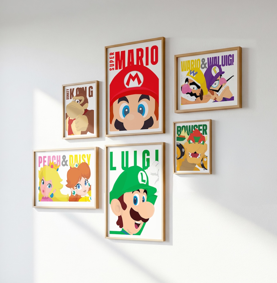 Super Mario Gallery Wall Art Prints: Kids Room Decor - Etsy