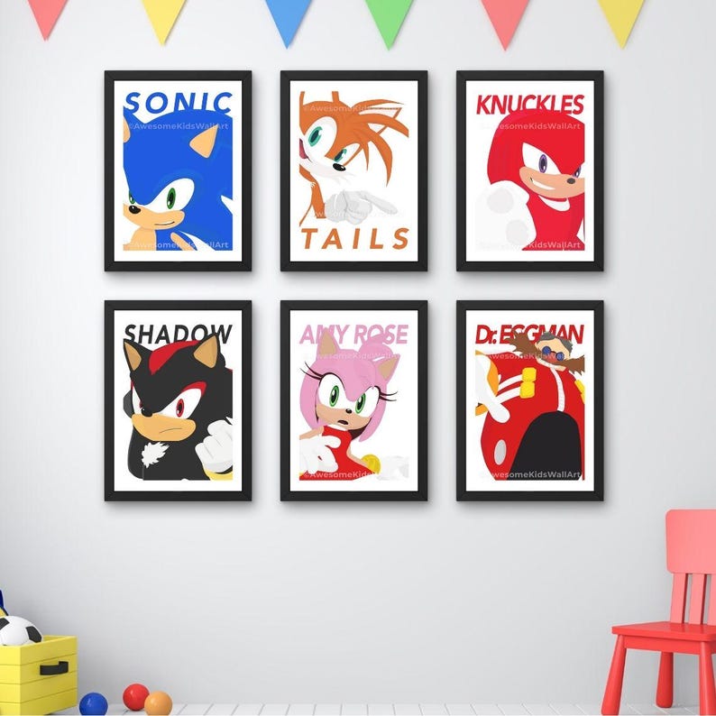 Sonic the Hedgehog Art Prints: Kids Room Decor, Minimalist Design - Etsy