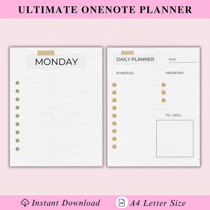 Onenote Planner 2026 | Digital Onenote Planner Template | Daily Weekly ...