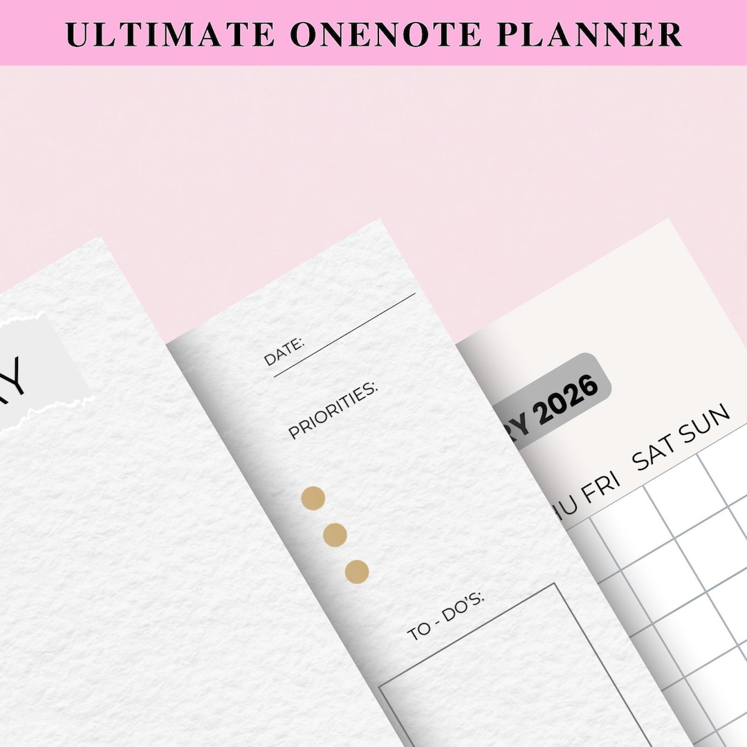 Onenote Planner 2026 | Digital Onenote Planner Template | Daily Weekly ...