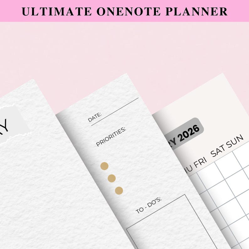 Onenote Planner 2026 | Digital Onenote Planner Template | Daily Weekly ...