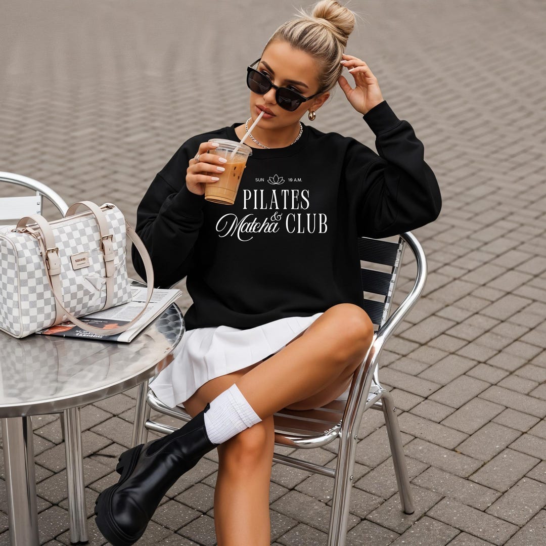 Matcha Und Pilates Club Sweatshirt – Pilates Pullover – Geschenk Für ...