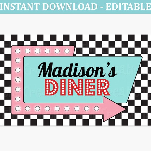 50s Sock Hop Party Welcome Sign Personalized Birthday Sign - Etsy