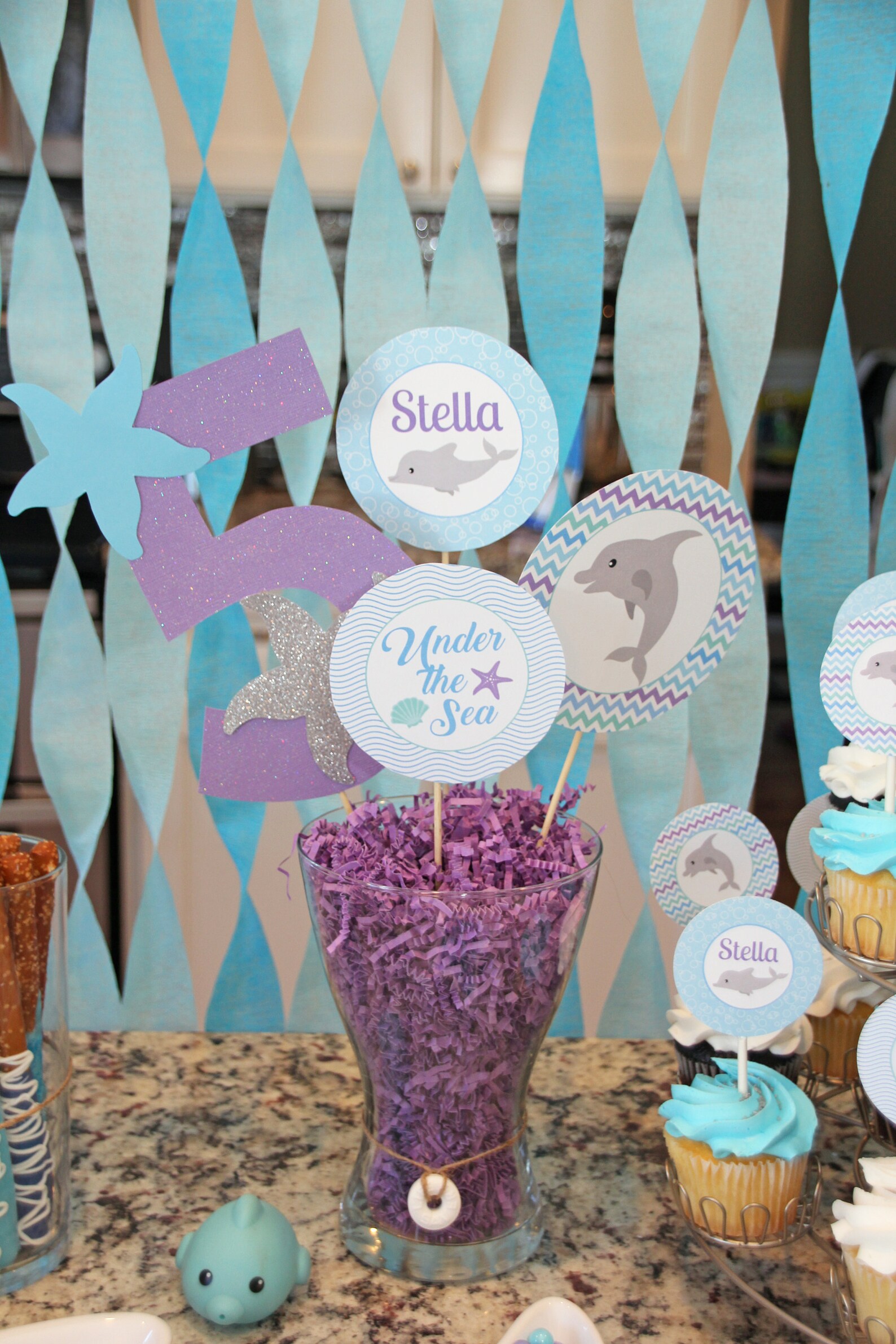 Dolphin Birthday Party Decorations Dolphin Printable Party | Etsy