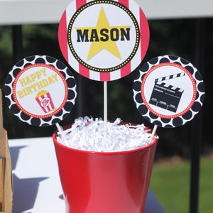 Movie Night Birthday Party Decor - EDITABLE Printable Instant Download ...