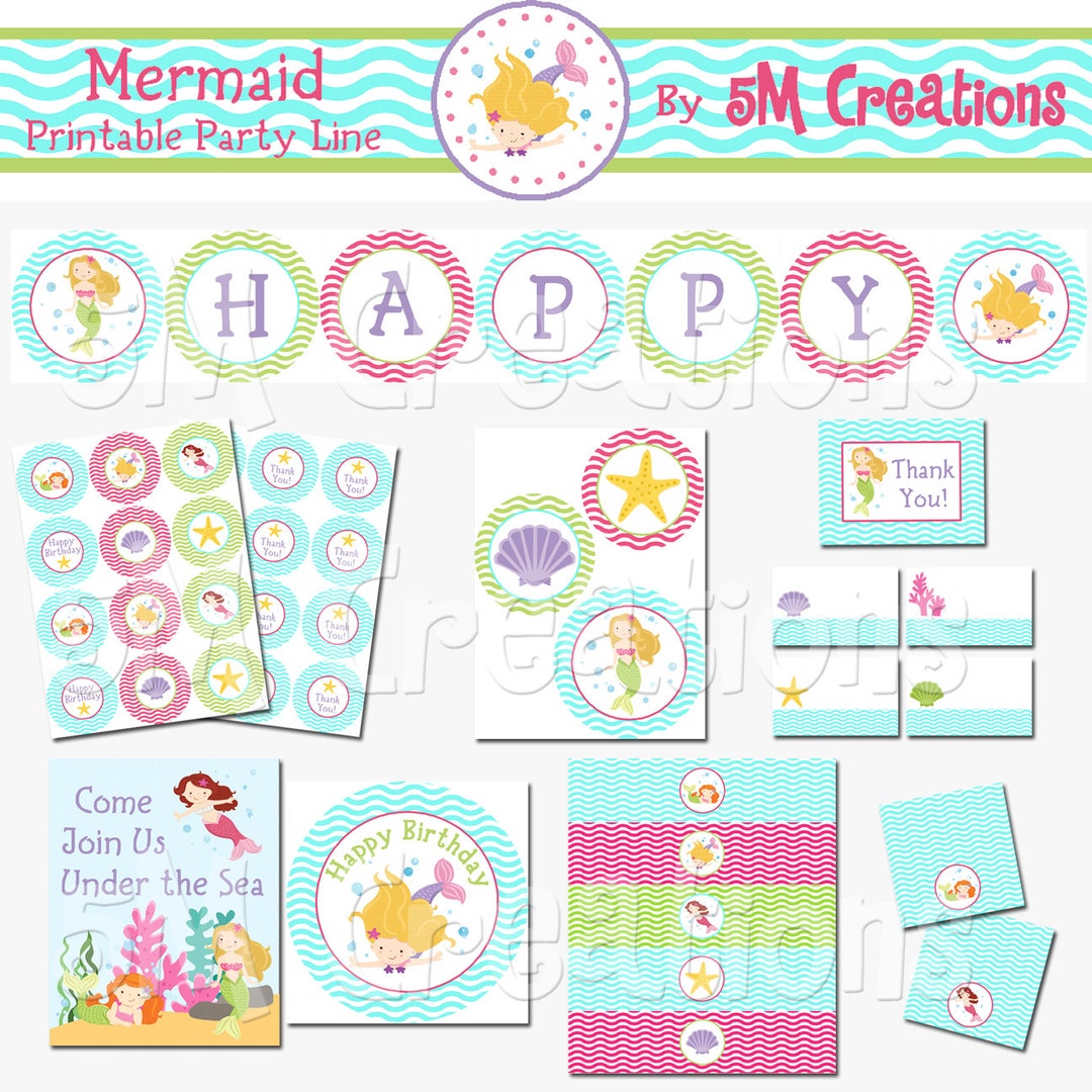 Mermaid Birthday Party Decorations - Mermaid Party Package - Mermaid ...