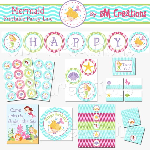 Mermaid Birthday Party Decorations - Mermaid Party Package - Mermaid ...