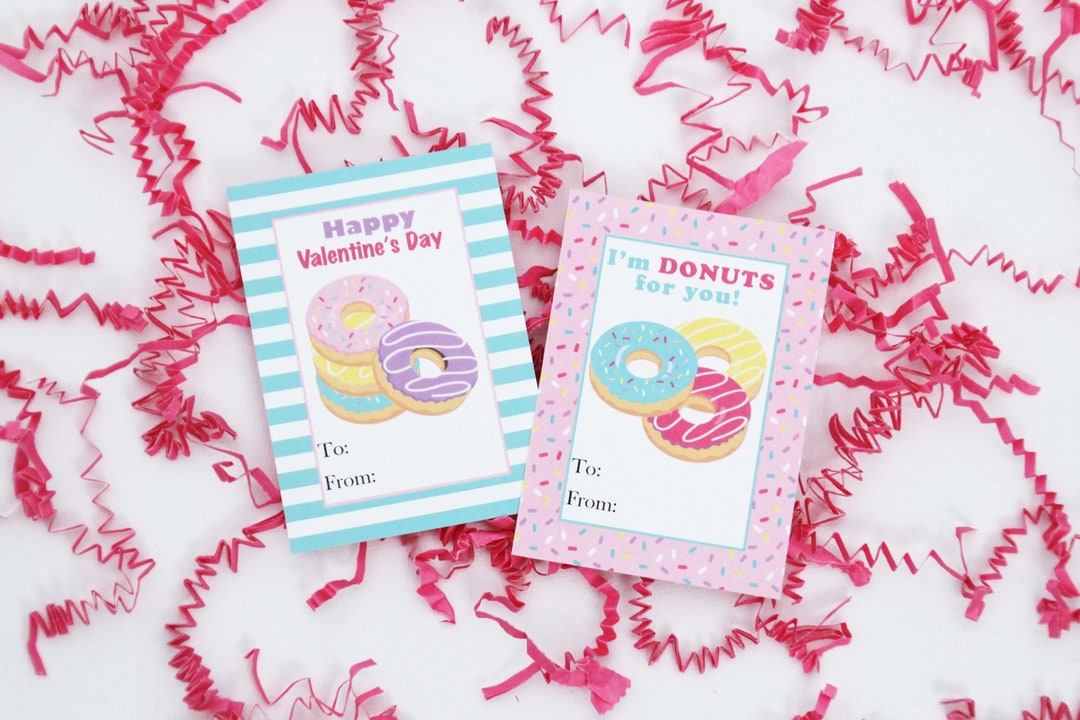 Printable Donut Valentines Day Card - School Valentines - Doughnut ...