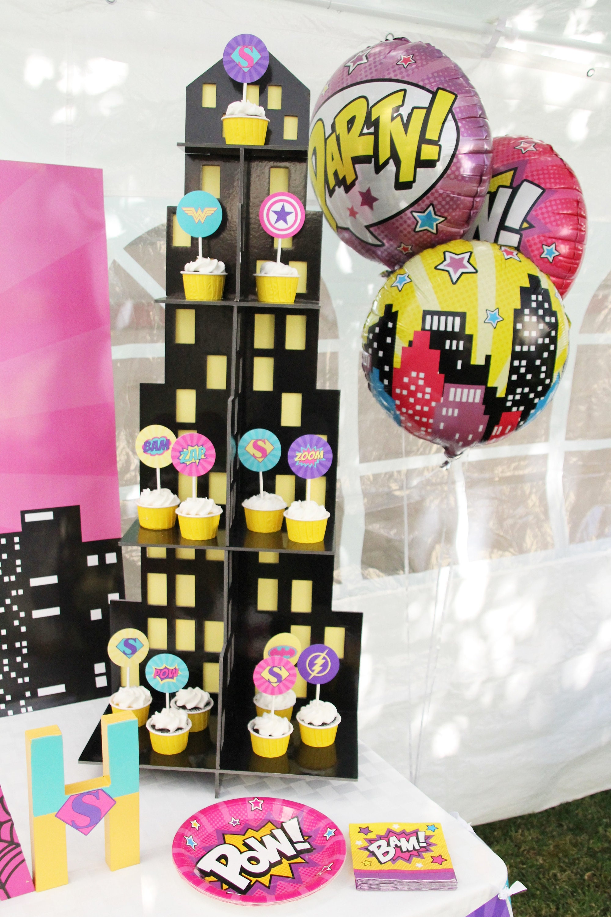 Girl Superhero Birthday Party Decor EDITABLE Printable | Etsy