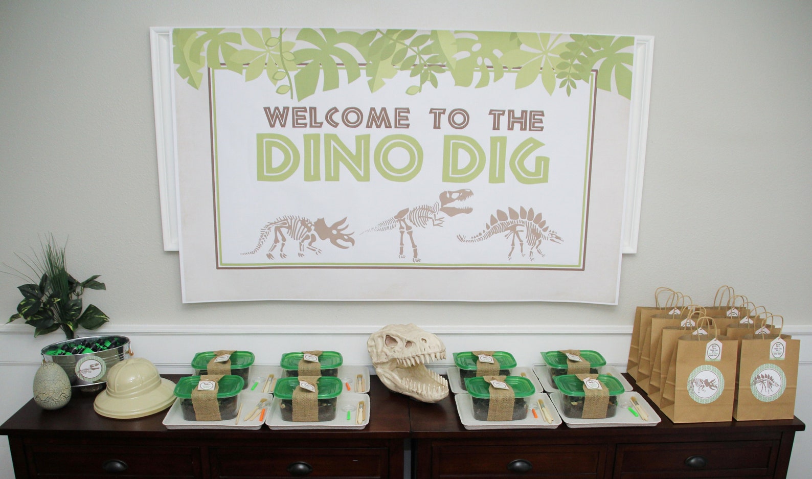 Dino Dig Party Sign Dinosaur Birthday Party Poster | Etsy