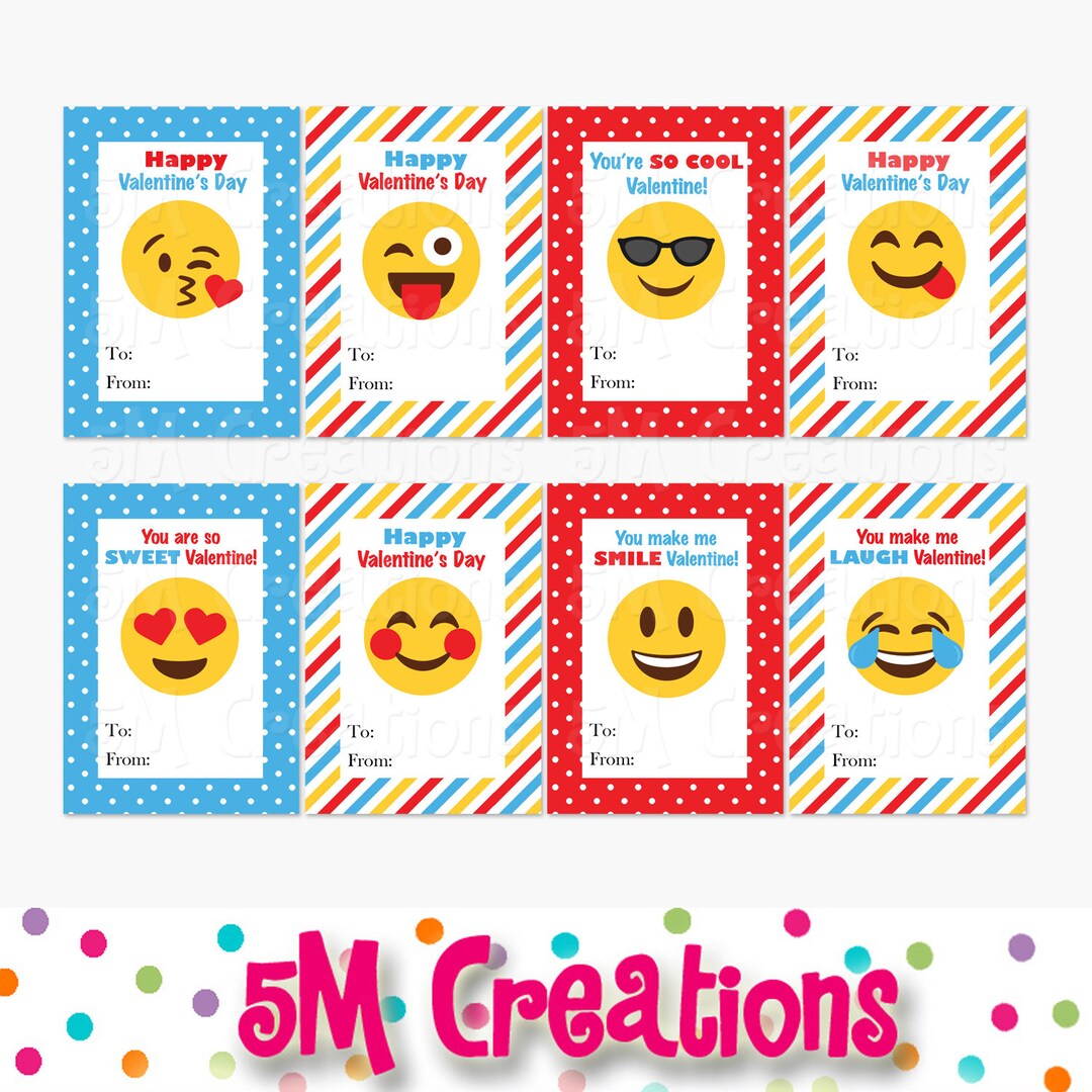 Printable Emoji Valentines Day Card - School Valentines Day Card ...