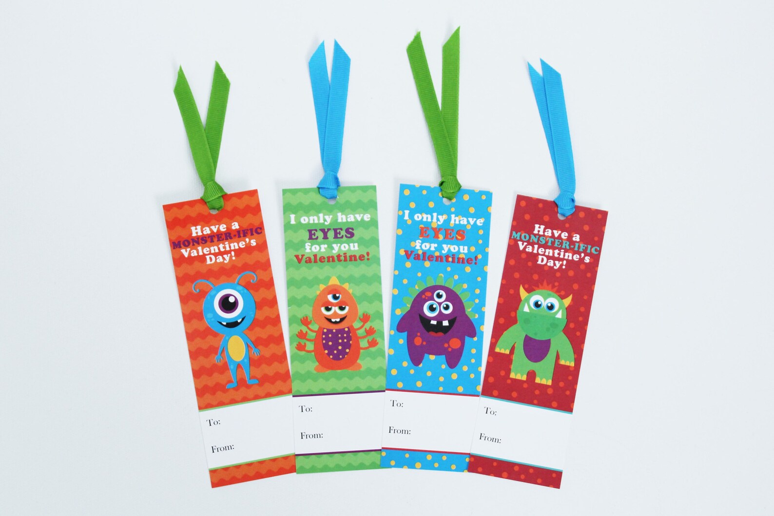 Printable Valentines Day Monster Bookmark School Valentines | Etsy