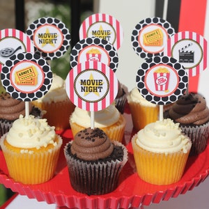 Movie Night Birthday Party Decor - EDITABLE Printable Instant Download ...