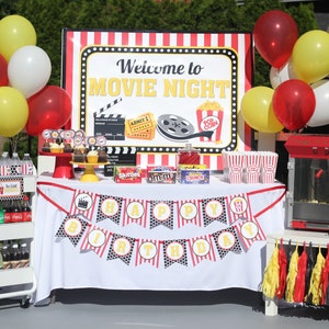 Movie Night Birthday Party Decor EDITABLE Printable Instant - Etsy