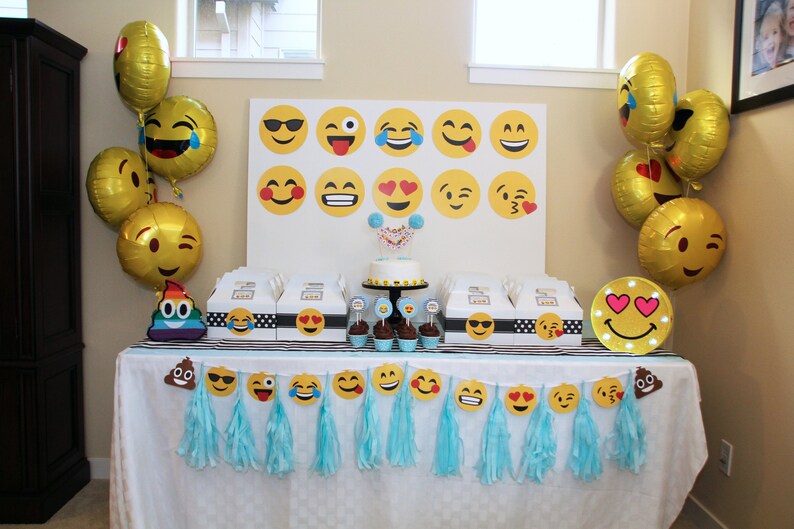 Emoji Party Decor Emoji Birthday Decorations Smiley Face - Etsy