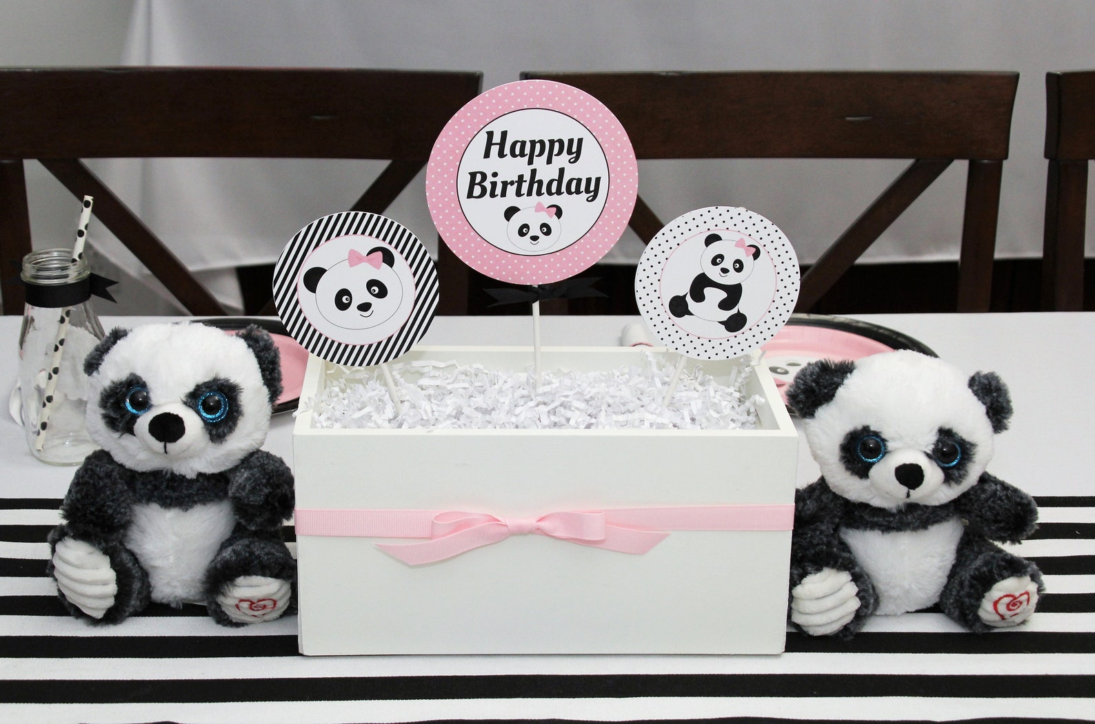 Panda Party Decor - Panda Birthday Party Printables - Printable Pink ...