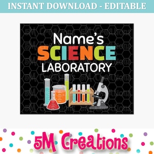 Science Party Sign - Printable Party Backdrop - Science Party Decor - Etsy