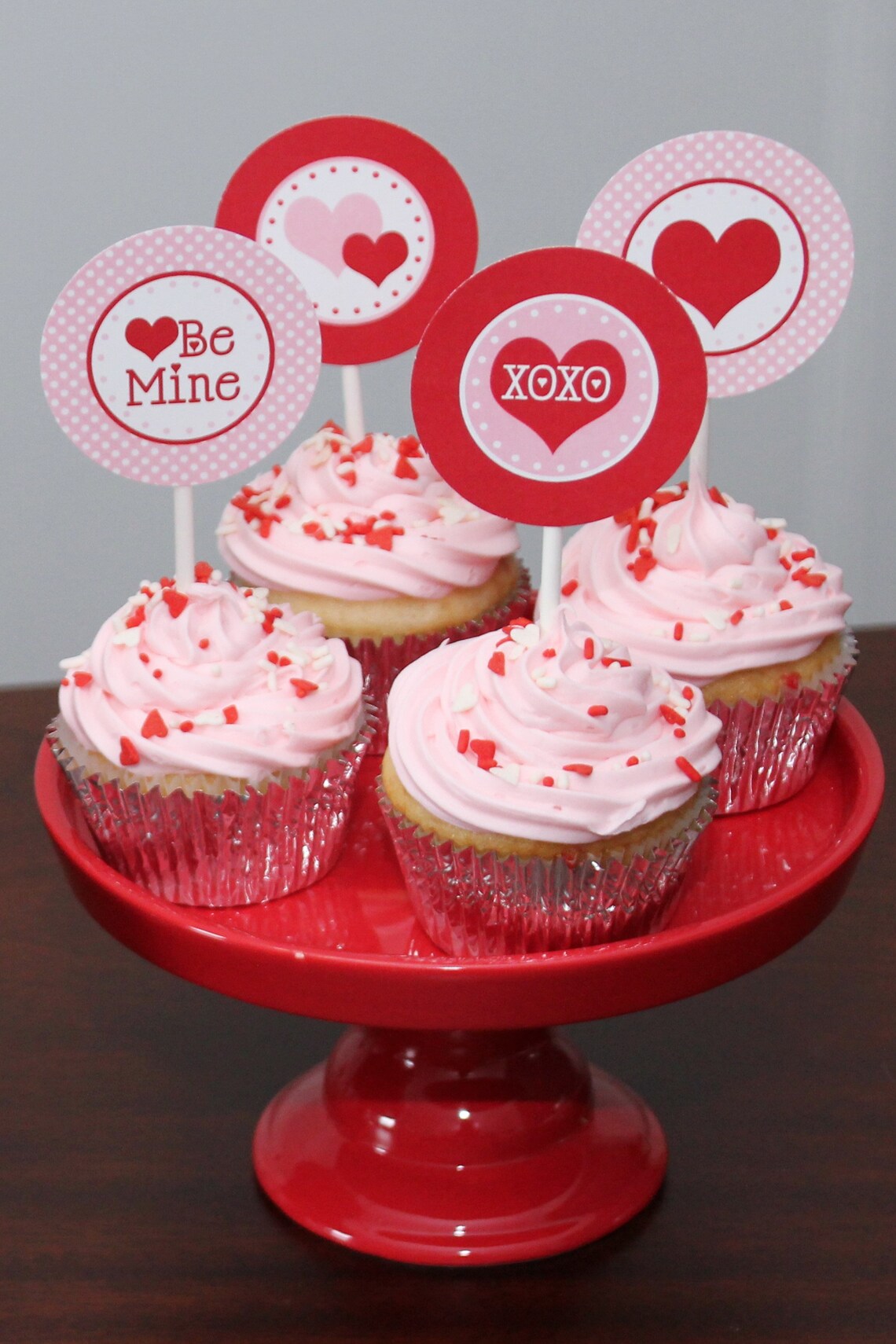 Valentines Day Cupcake Toppers Valentines Day Party | Etsy