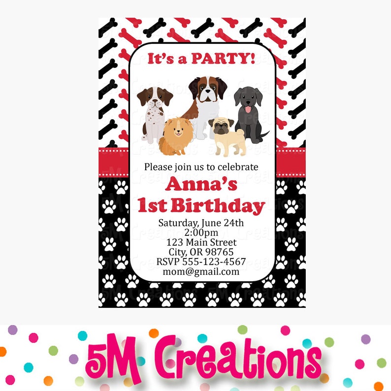 Puppy Birthday Party Printable Decorations Dog Birthday - Etsy
