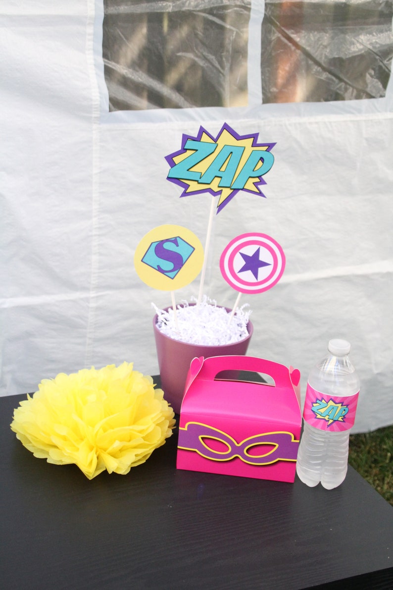 Girl Superhero Birthday Party Decor EDITABLE Printable - Etsy