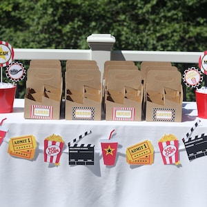 Movie Night Birthday Party Decor - EDITABLE Printable Instant Download ...
