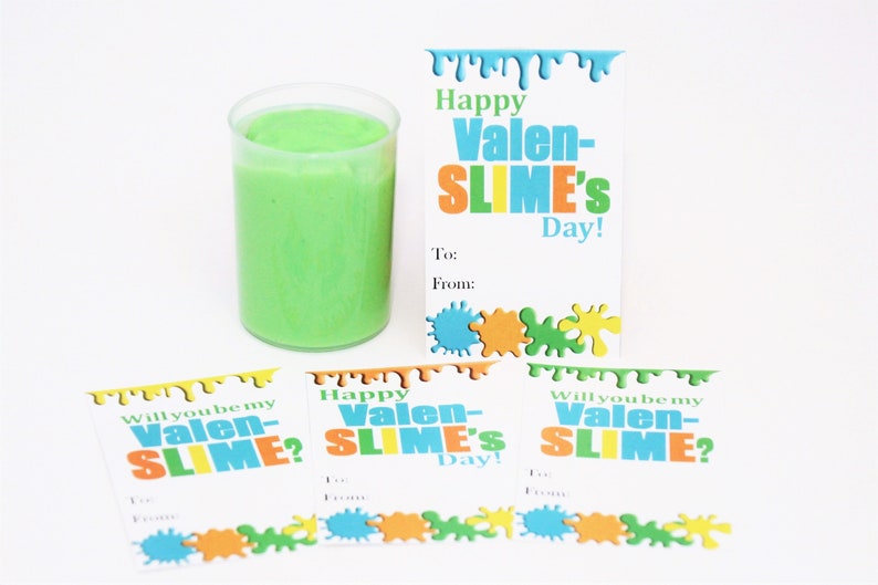 Printable Slime Valentines Day Card - School Valentine's Day Card ...