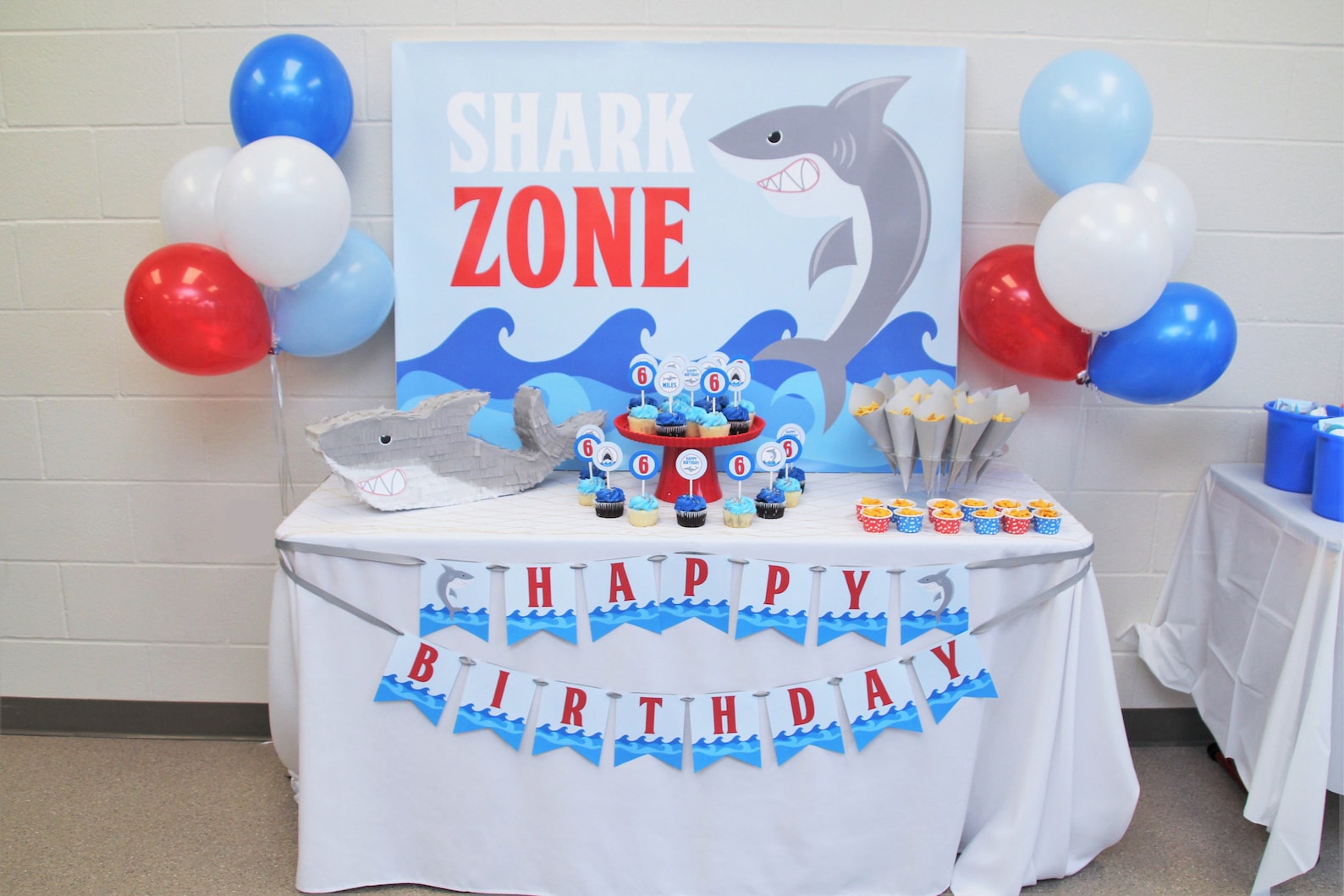 Shark Birthday Party Decor Shark EDITABLE Printable Instant | Etsy