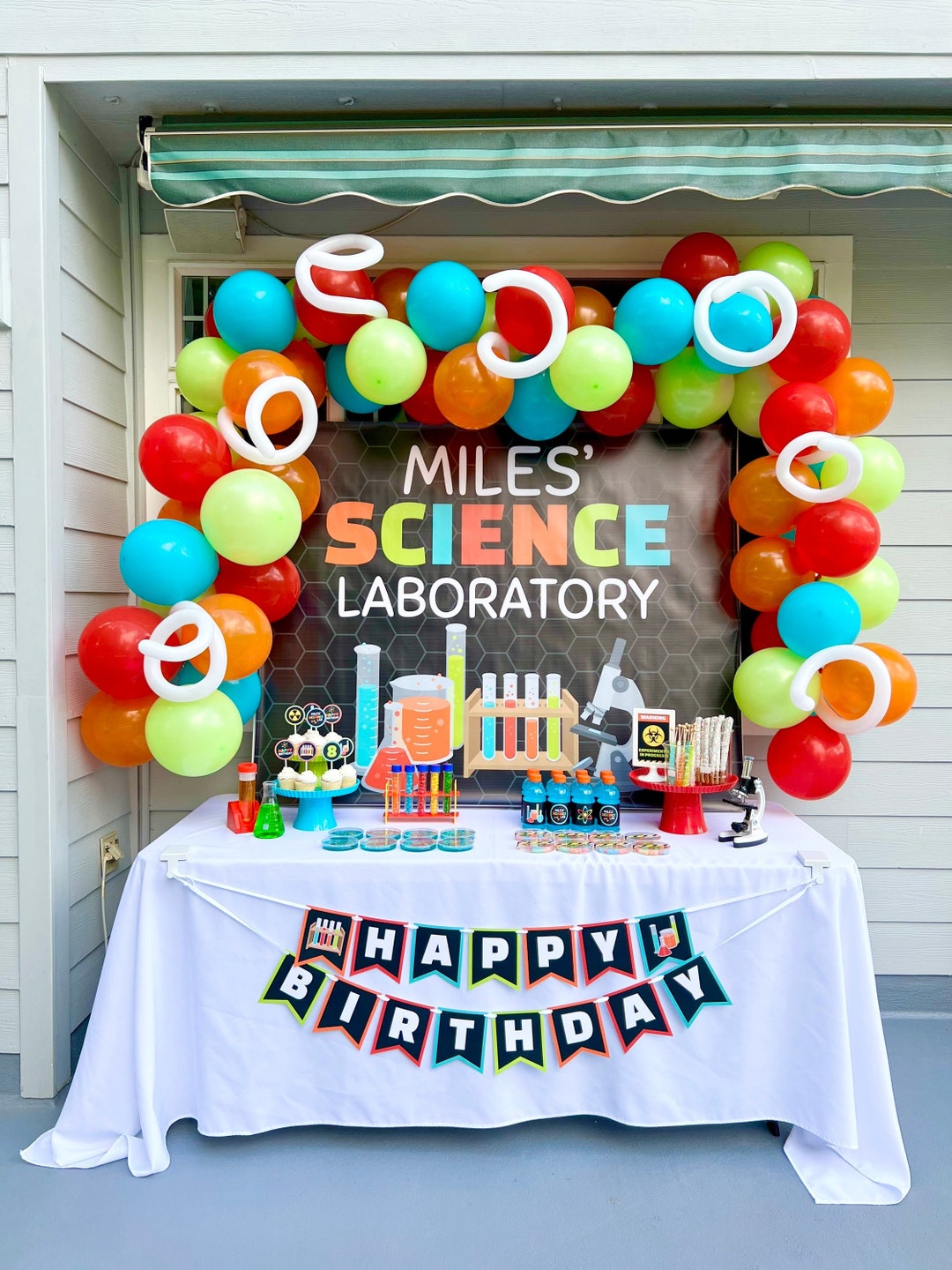 Science Party Sign - Printable Party Backdrop - Science Party Decor - Etsy