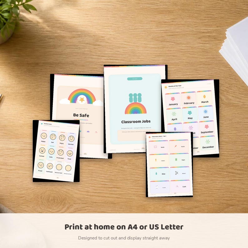 Rainbow Classroom Decor Bundle, Printable Classroom Display ...