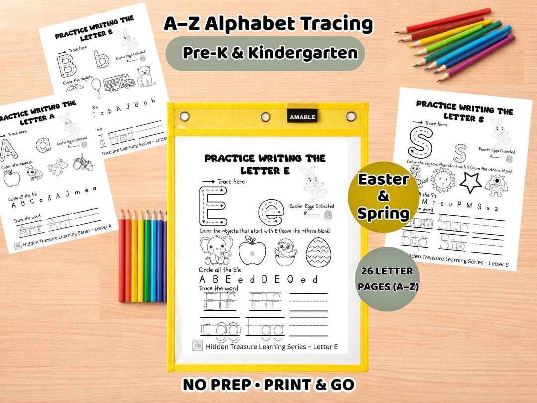 Easter Alphabet Tracing Worksheets A–Z | Pre-k & Kindergarten Letter ...