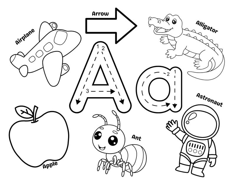 Alphabet Coloring Pages for Preschool | A-Z Letter Tracing & Coloring ...
