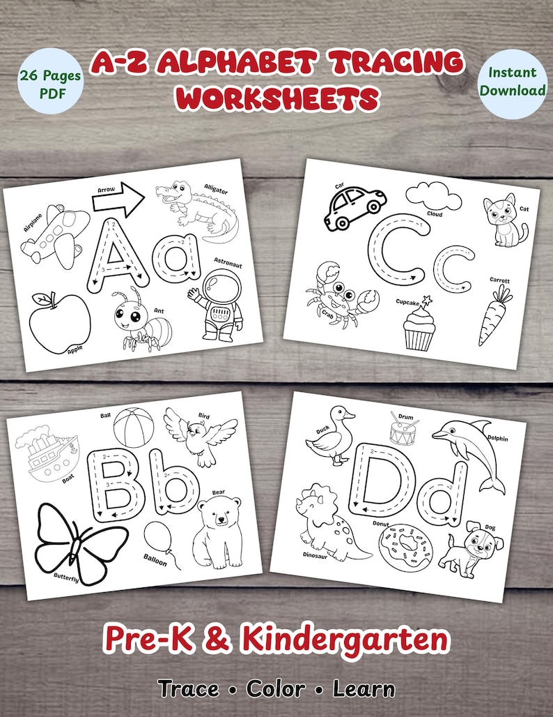 Alphabet Coloring Pages & Letter Tracing Worksheets | A–Z Preschool ...