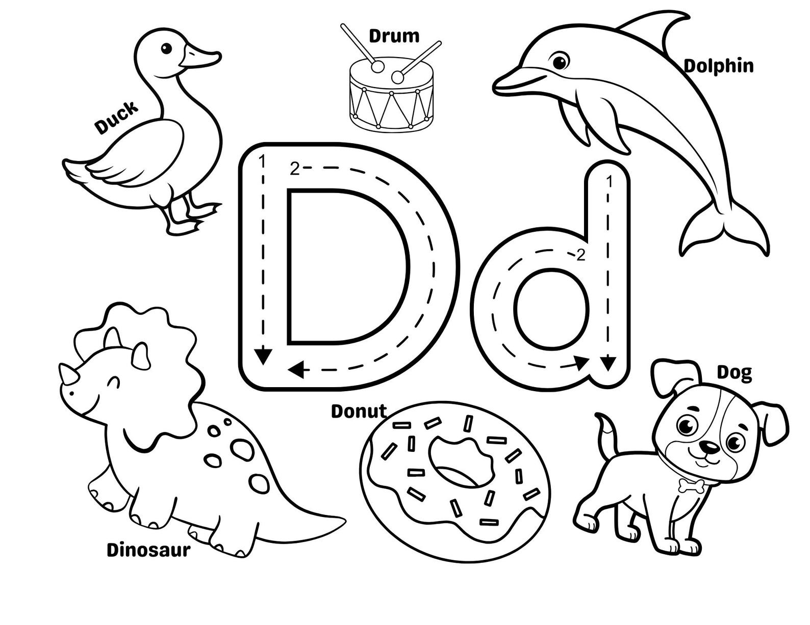 Alphabet Coloring Pages for Preschool | A-Z Letter Tracing & Coloring ...