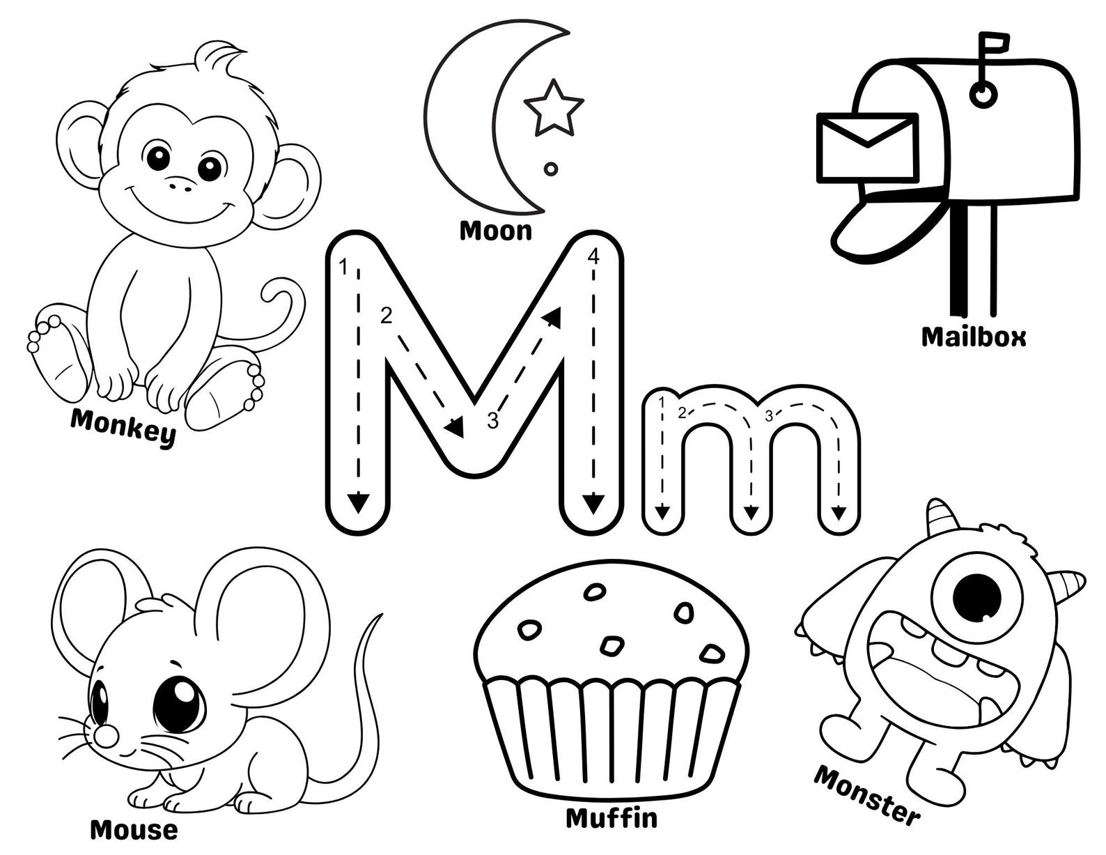 Alphabet Coloring Pages: Preschool Learning Activity (digital Download ...