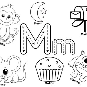 Alphabet Coloring Pages for Preschool | A-Z Letter Tracing & Coloring ...