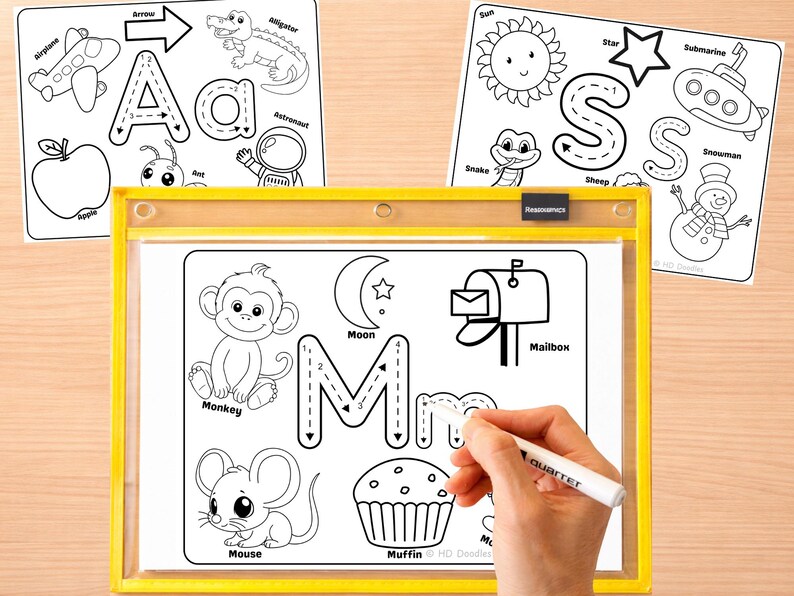 A-Z Letter Tracing Worksheets for Preschool | Alphabet Coloring Pages ...