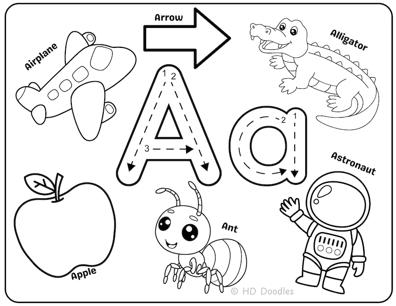 Alphabet Coloring Pages & Letter Tracing Worksheets | A–Z Preschool ...