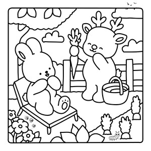 Cozy Garden Animal Friends Cute and Simple Coloring Book - Etsy