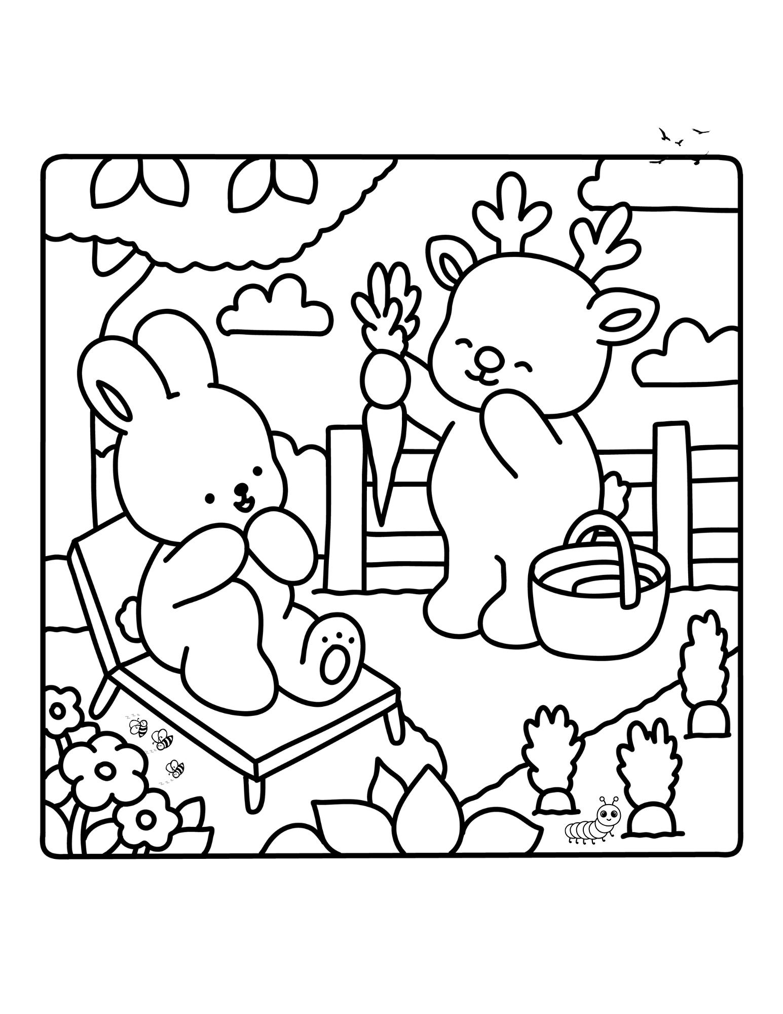 Cozy Garden Animal Friends Cute and Simple Coloring Book - Etsy