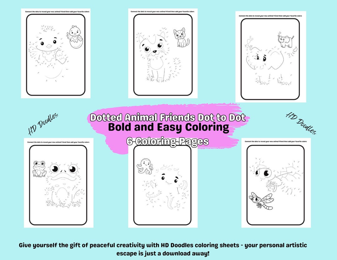 Dotted Animal Friends: Connect the Dots Adventure - Etsy