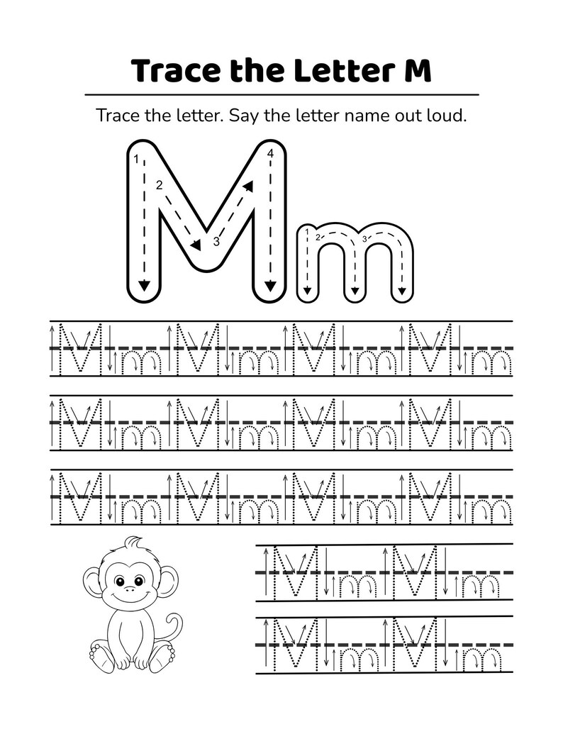 Animal Alphabet Worksheets M–R for Preschool & Pre-k | Letter Tracing ...