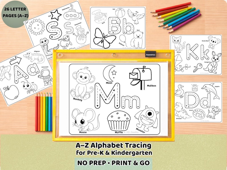 Alphabet Coloring Pages & Letter Tracing Worksheets | A–Z Preschool ...