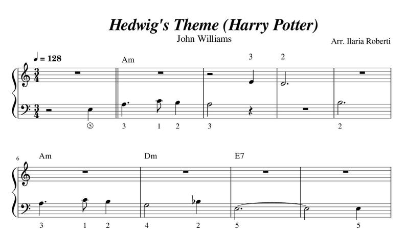 Hedwig's Theme (harry Potter) - Easy Piano Sheet Music, Digital ...