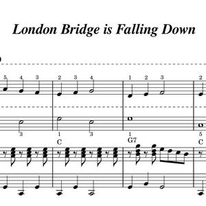 London Bridge is Falling Down Easy Piano Sheet Music, Digital ...